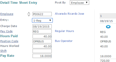 Using Time Sheet Entry Keyboard Shortcuts